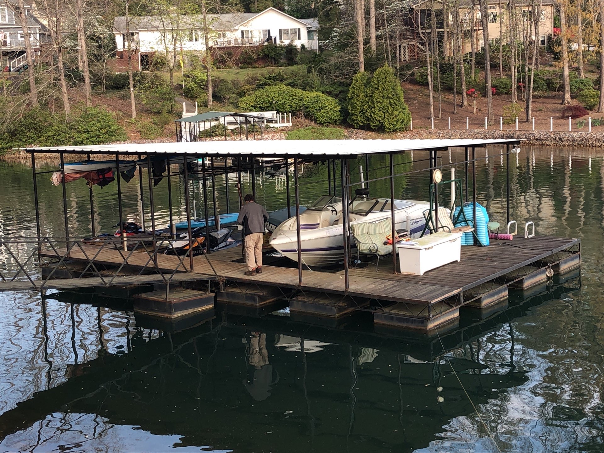 Covered Double Slip Steel Dock- #1059 - Kroeger Marine